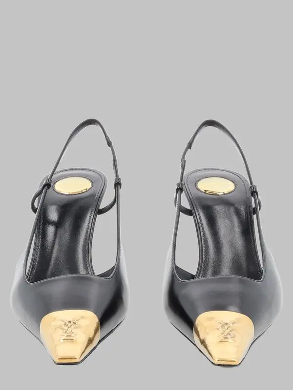 Saint Laurent Décolleté "jeanne" Con Punta In Metallo