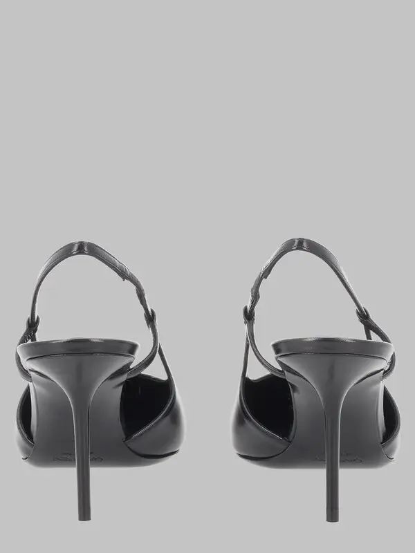 Saint Laurent Décolleté "jeanne" Con Punta In Metallo