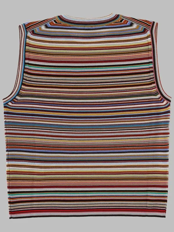 Paul Smith Sleeveless Knit Top With Signature Stripe