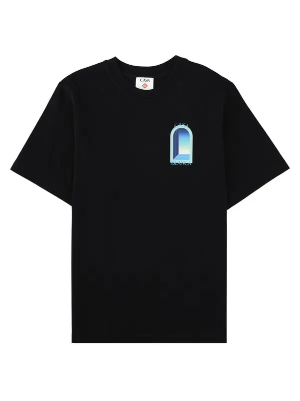 Casablanca T-shirt Con Stampa - Black