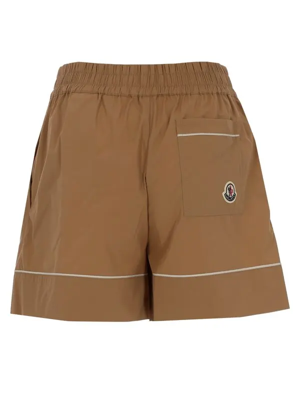 Moncler Shorts A Vita Alta In Misto Cotone