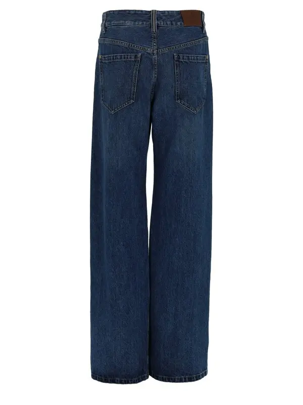 Brunello Cucinelli Contemporary Loose" Authentic Denim Jeans With Monile - Blue