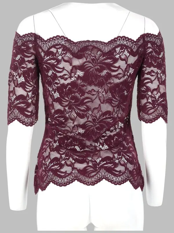 Rabanne Off-the-shoulder Lace Top - Bordeaux