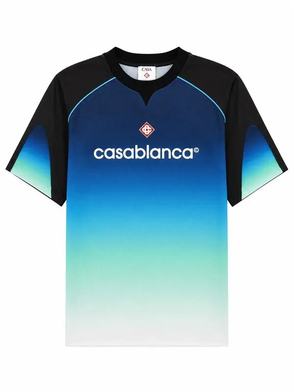 Casablanca Football T-shirt With Logo - Multicolour