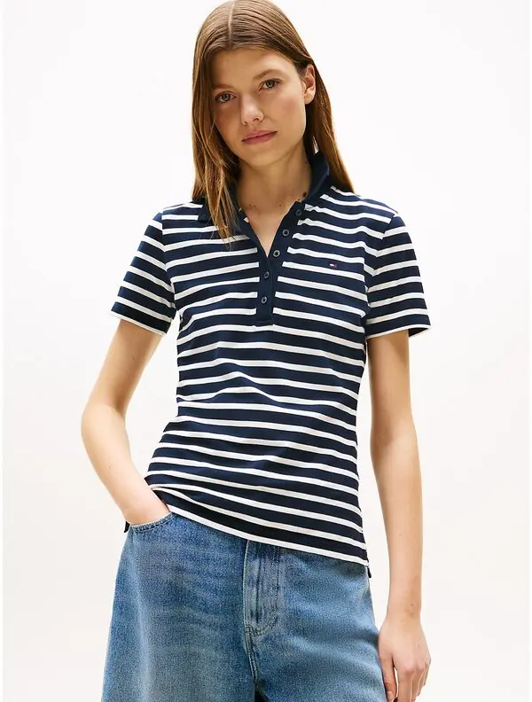 Tommy Hilfiger Slim Fit Stripe Stretch-cotton Polo