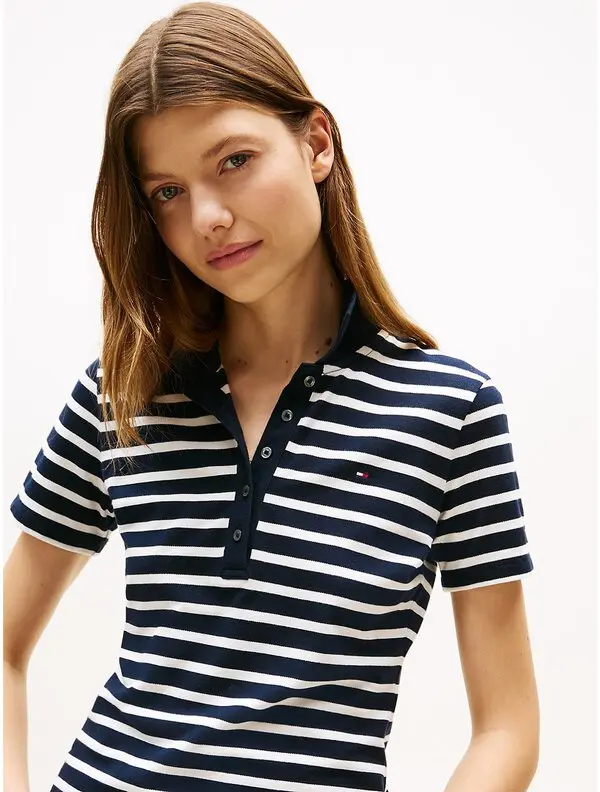 Tommy Hilfiger Slim Fit Stripe Stretch-cotton Polo