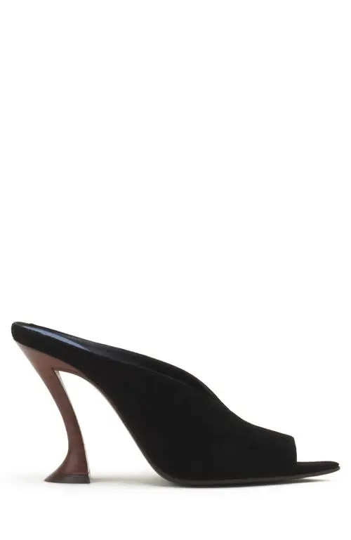 LANVIN Midnight Step Mule In Suede - Black