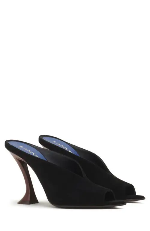 LANVIN Midnight Step Mule In Suede
