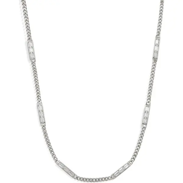 AWE INSPIRED Sapphire Baguette Collar Necklace - 925 Sterling Silver