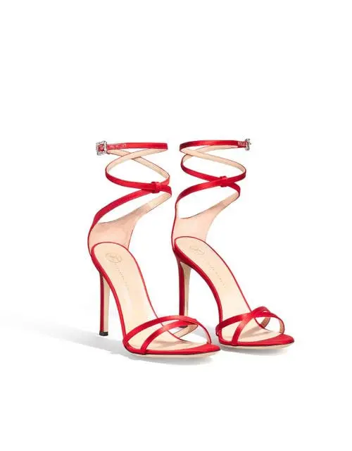 TEMPERLEY LONDON X Giuseppe Zanotti Vixen Satin Strappy Sandals - Red
