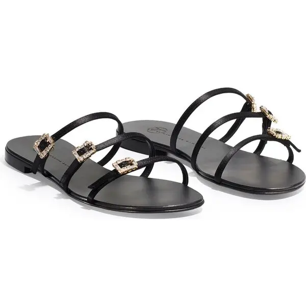 TEMPERLEY LONDON Eclipse Satin Flat Sandals