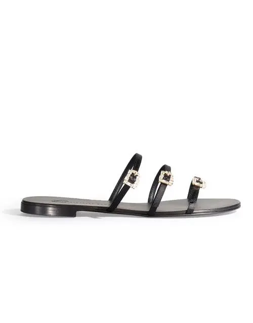 TEMPERLEY LONDON Eclipse Satin Flat Sandals