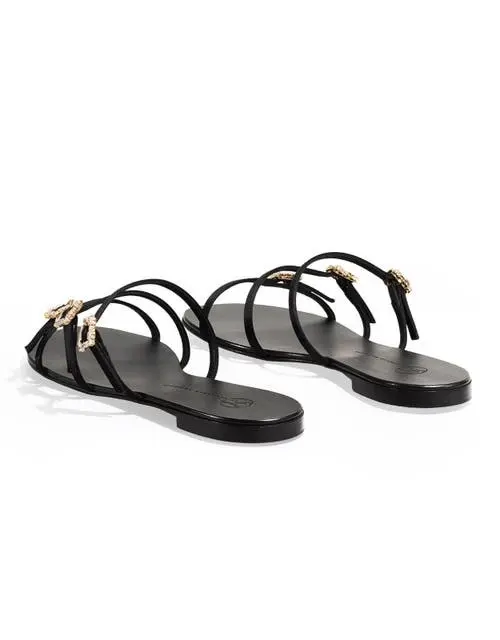 TEMPERLEY LONDON Eclipse Satin Flat Sandals