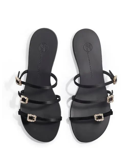 TEMPERLEY LONDON Eclipse Satin Flat Sandals
