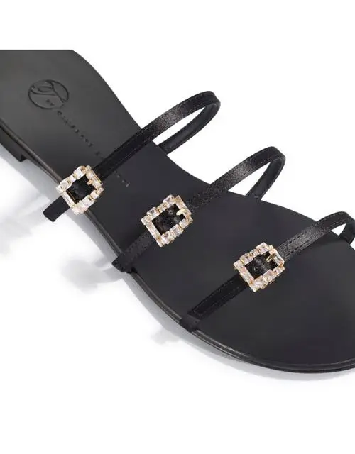 TEMPERLEY LONDON Eclipse Satin Flat Sandals
