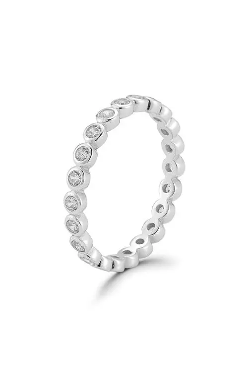 GLAZE JEWELRY Bezel Cubic Zirconia Stackable Eternity Band Ring - Silver