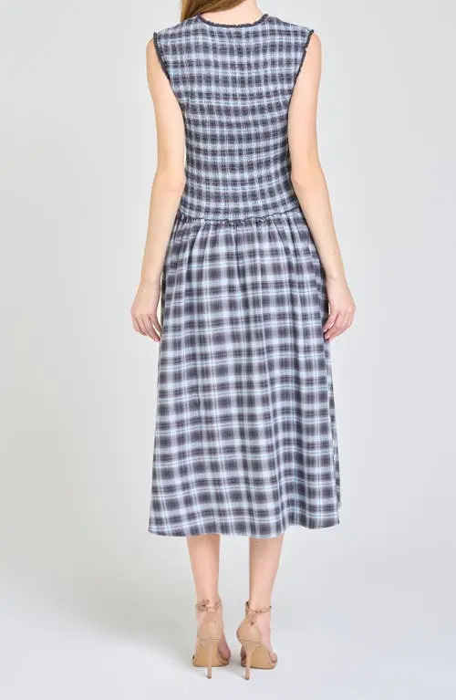 WAYF Adeline Smocked Cotton Midi Dress