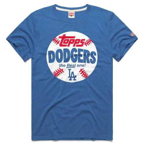 HOMAGE Los Angeles Dodgers Mlb X Topps Baseball The Real One Tri-blend T-shirt - Royal