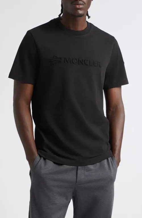 Moncler Logo Cotton T-shirt - Black