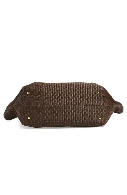 DEMELLIER The New York East/west Raffia Tote