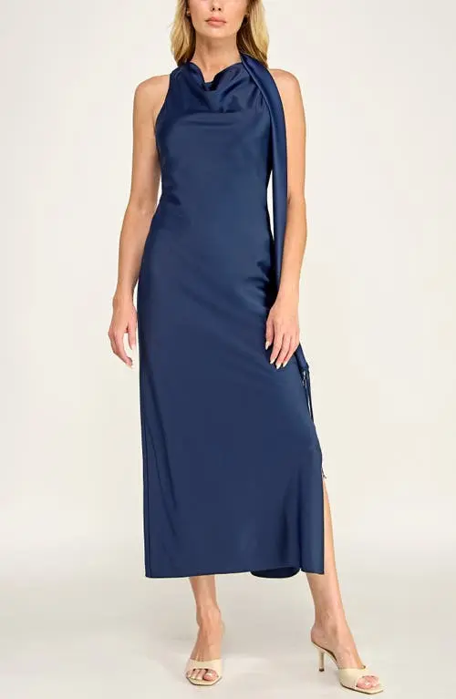 SOCIALITE Sash Detail Satin Maxi Dress