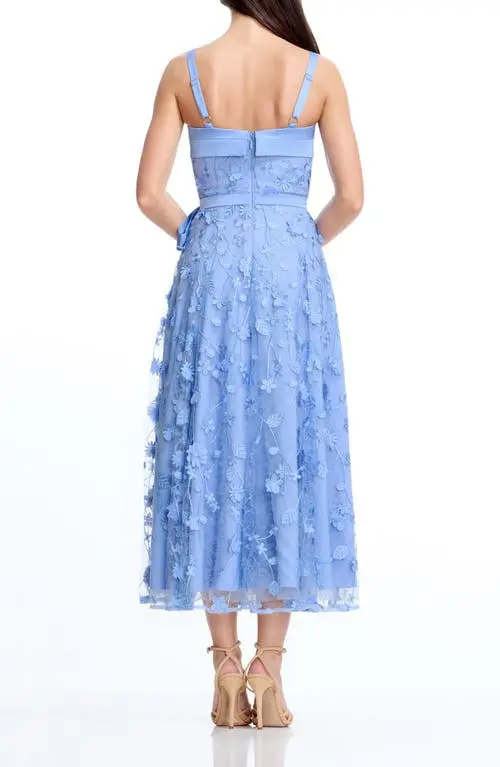 Dress The Population Leona Embroidered Tulle Midi Dress
