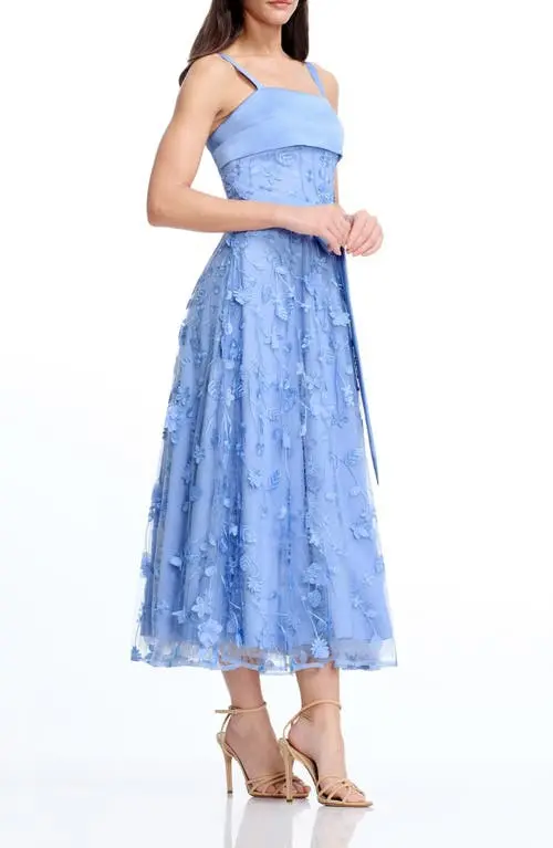 Dress The Population Leona Embroidered Tulle Midi Dress