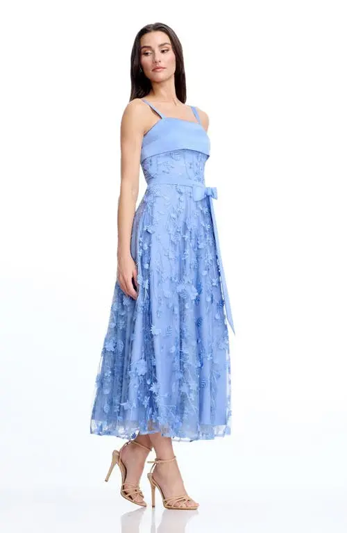 Dress The Population Leona Embroidered Tulle Midi Dress