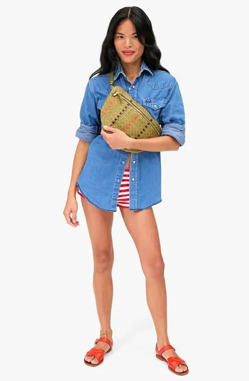 Clare V. Grande Fanny Woven Leather Belt Bag