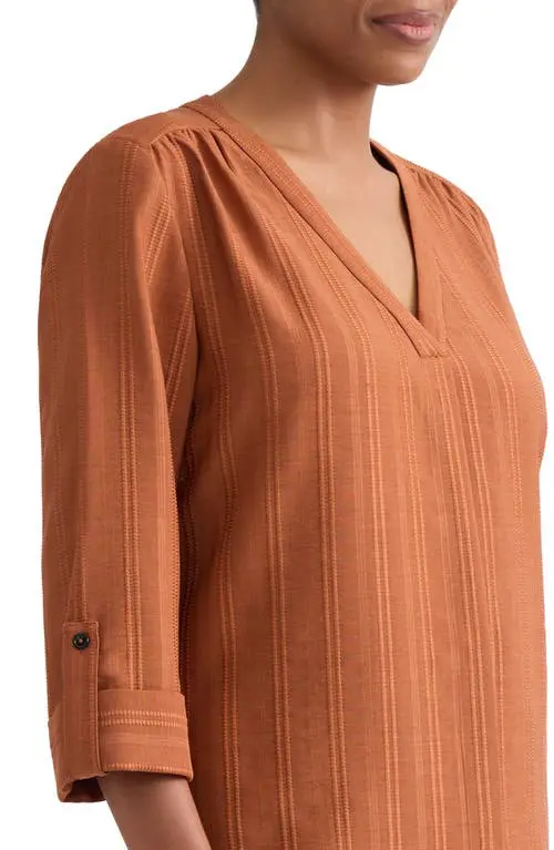 Jones New York Roll Tab Tunic Top