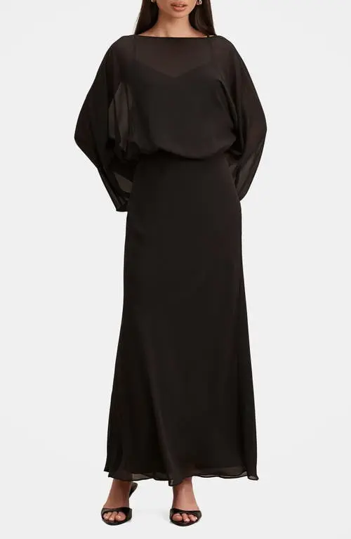 EVER NEW Helena Draped Long Sleeve Maxi Dress