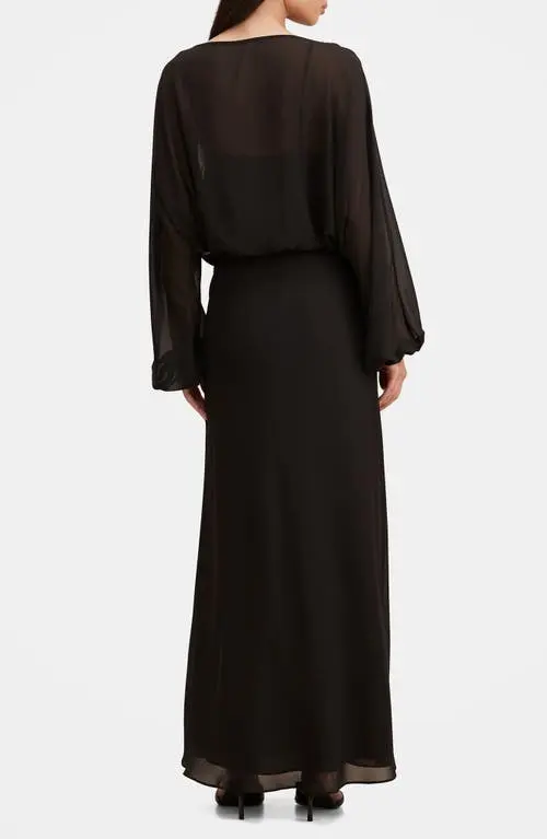 EVER NEW Helena Draped Long Sleeve Maxi Dress