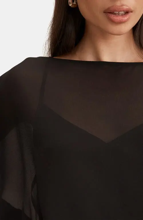 EVER NEW Helena Draped Long Sleeve Maxi Dress