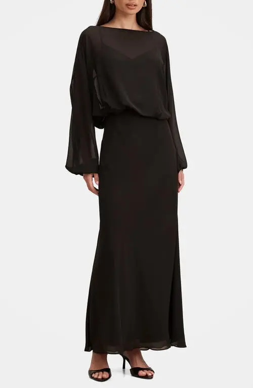 EVER NEW Helena Draped Long Sleeve Maxi Dress