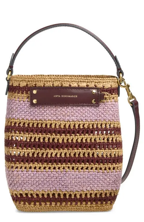 ANYA HINDMARCH Striped Raffia Crossbody Bag - Iris
