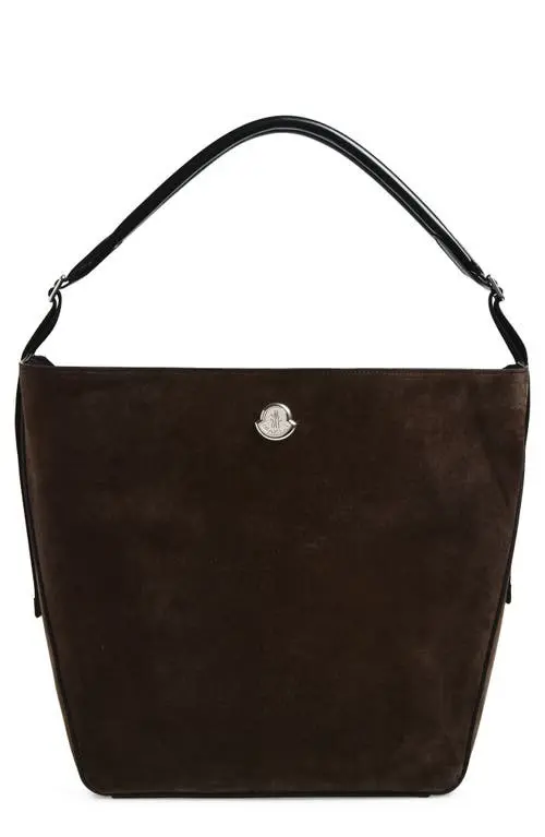 Moncler Carlo Suede Hobo Bag - Brown