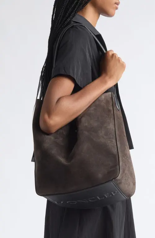 Moncler Carlo Suede Hobo Bag