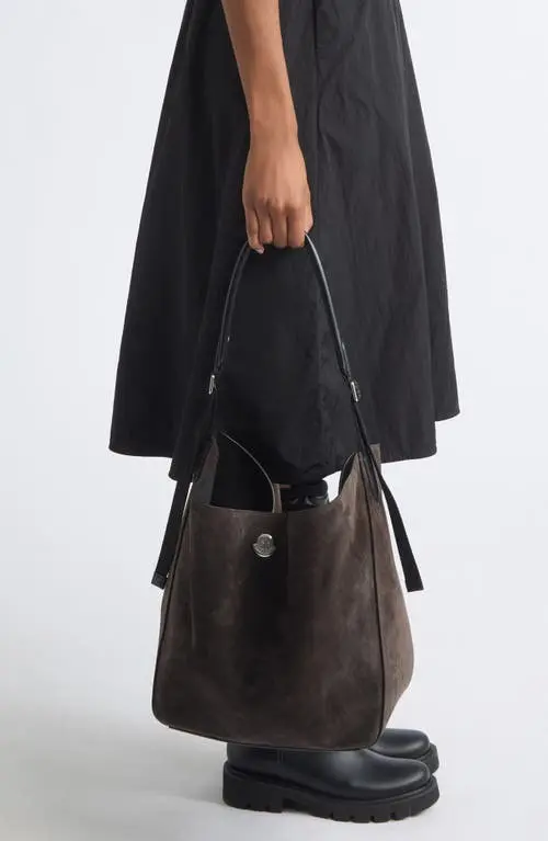 Moncler Carlo Suede Hobo Bag