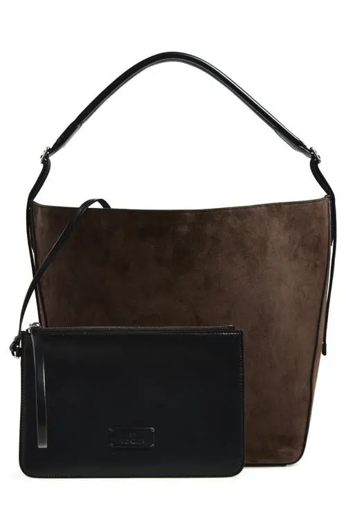 Moncler Carlo Suede Hobo Bag