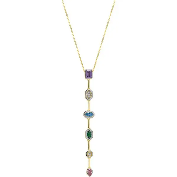 SPERO LONDON Kaleidoscope Y Lariat Sterling Silver Drop Necklace - Gold