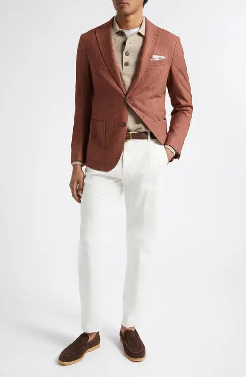 Eleventy Slim Fit Pinstripe Wool & Cotton Blend Sport Coat