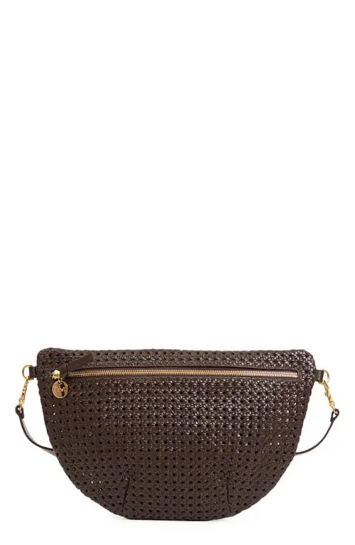 Clare V. Woven Leather Belt Bag - Chocolate