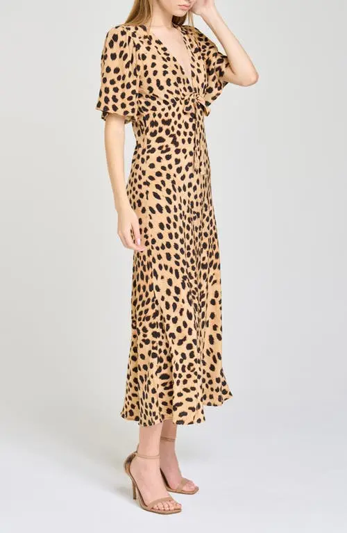 WAYF Jules Cheetah Print Midi Dress