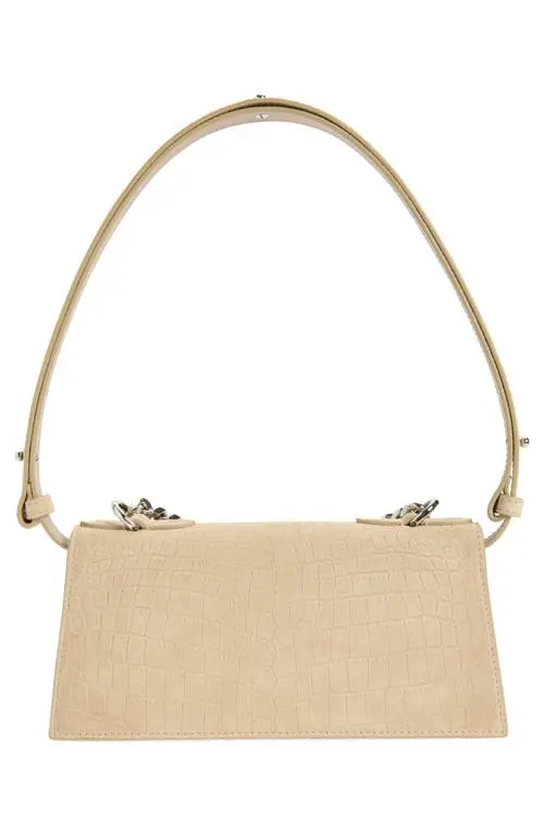 Alexander McQueen Mini Jeweled Croc Embossed Suede Top Handle Bag