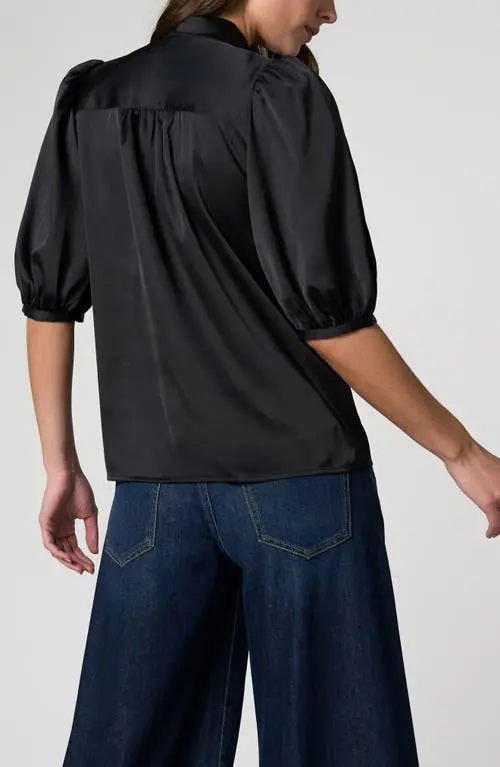 LIVERPOOL Tie Neck Puff Sleeve Satin Blouse