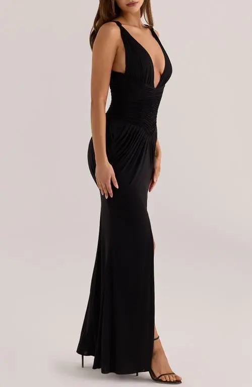 House Of Cb Tabitha Liquid Soft Jersey Plunge Neck Gown