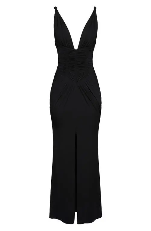 House Of Cb Tabitha Liquid Soft Jersey Plunge Neck Gown