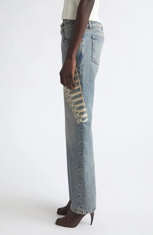Alexander McQueen Embroidered Bootcut Jeans