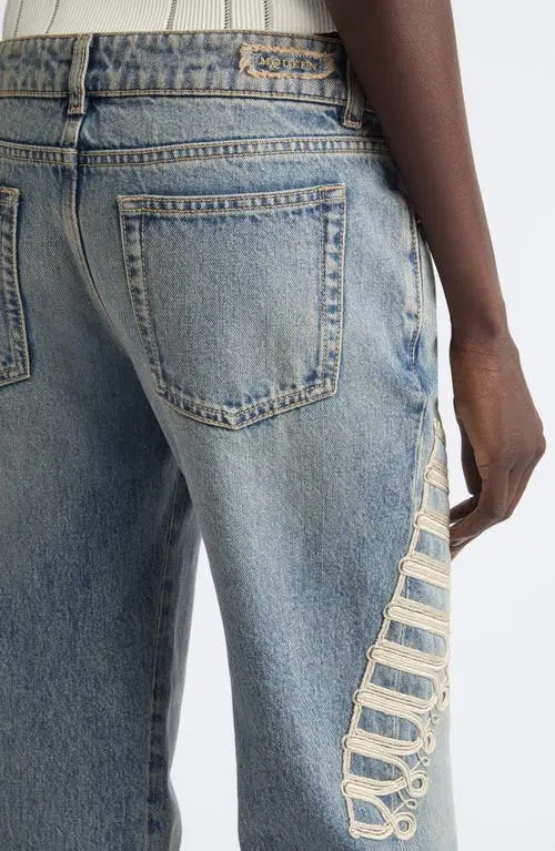 Alexander McQueen Embroidered Bootcut Jeans