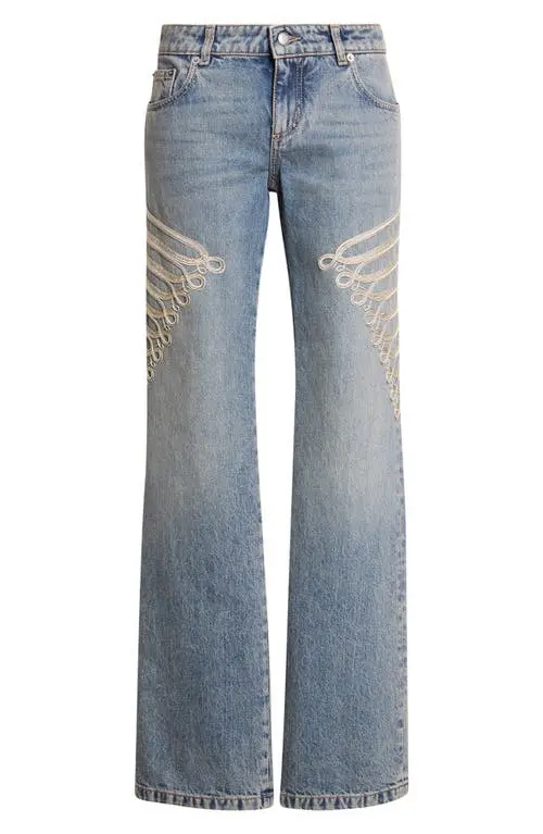 Alexander McQueen Embroidered Bootcut Jeans